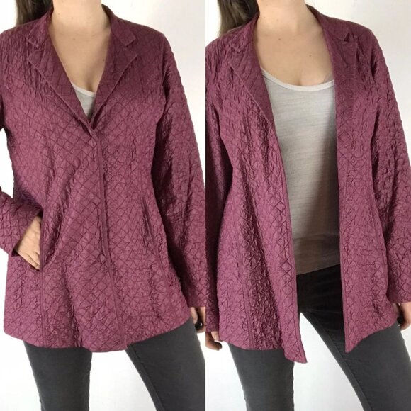 Eileen Fisher | Jackets & Coats | Nwt Eileen Fisher Diamond Tussah Silk ...